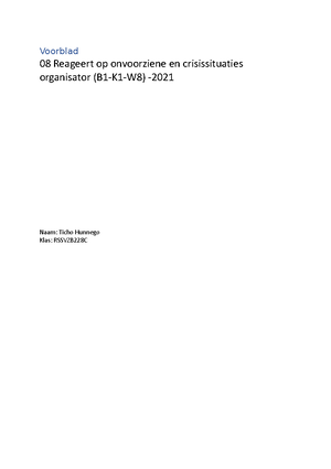 Examenverslag b1-k1-W5 - Examenverslag b1-k1-w Communiceert met zorgvrager en Sociaal netwerk ...