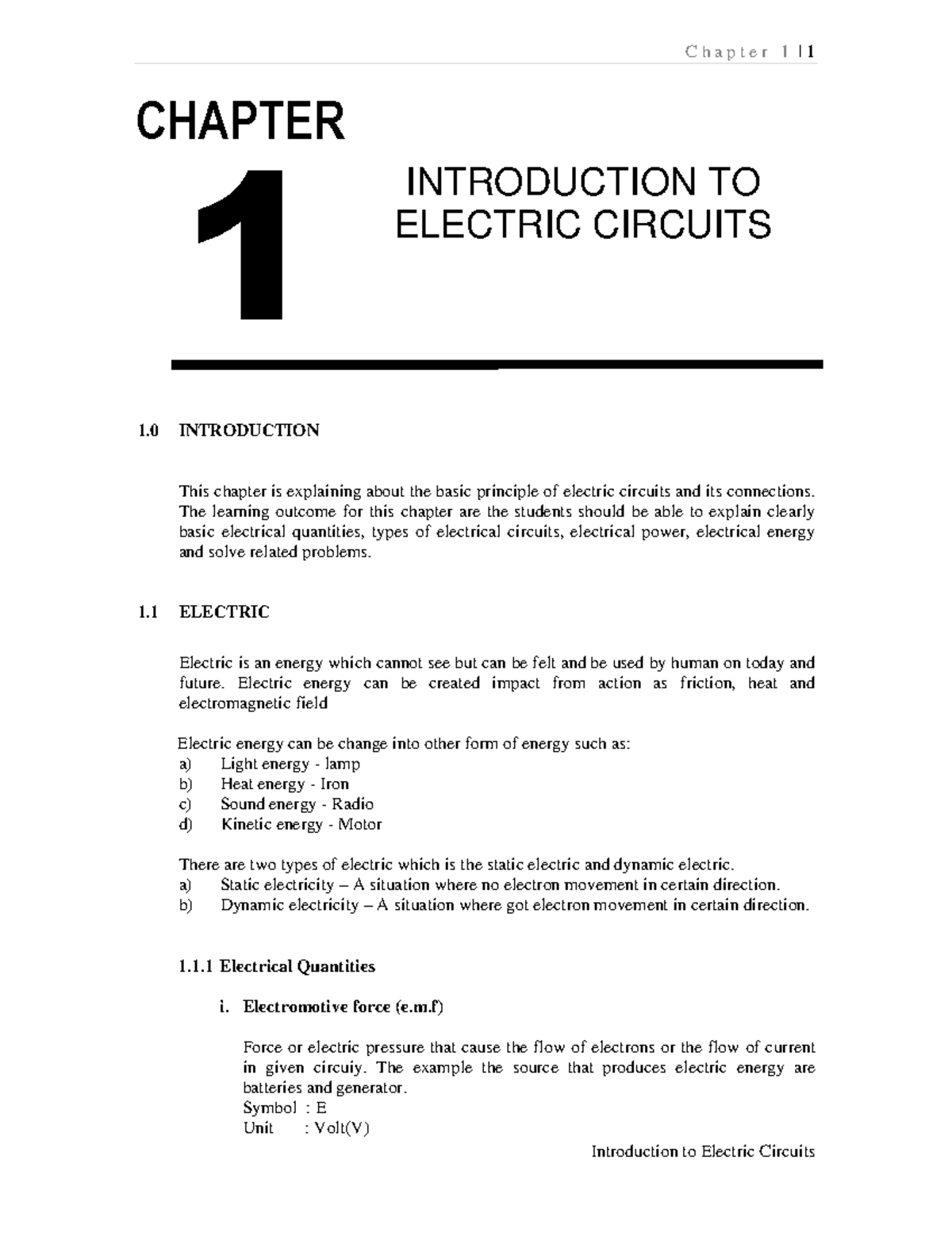 Chapter 1 - Introduction to Electric Circuits and Basic Principles ...