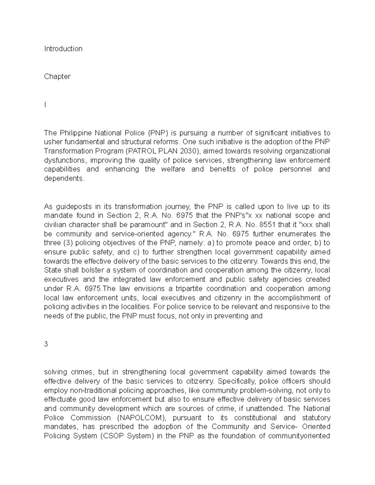 What is csop - csop - Introduction Chapter I The Philippine National ...