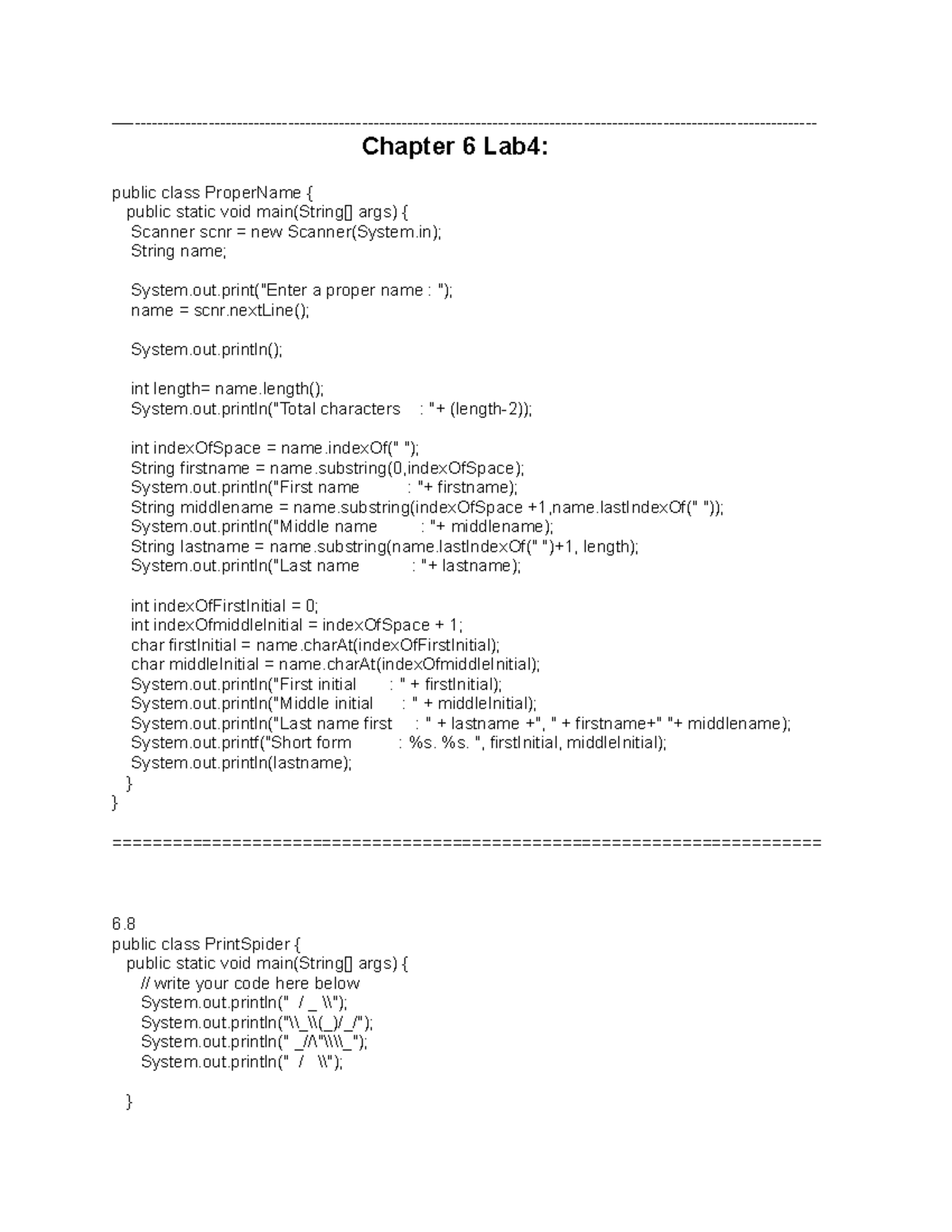Chapter 6 Lab4 - Programming and lab assigments from CSE110 Introduction to Programming(Java ...