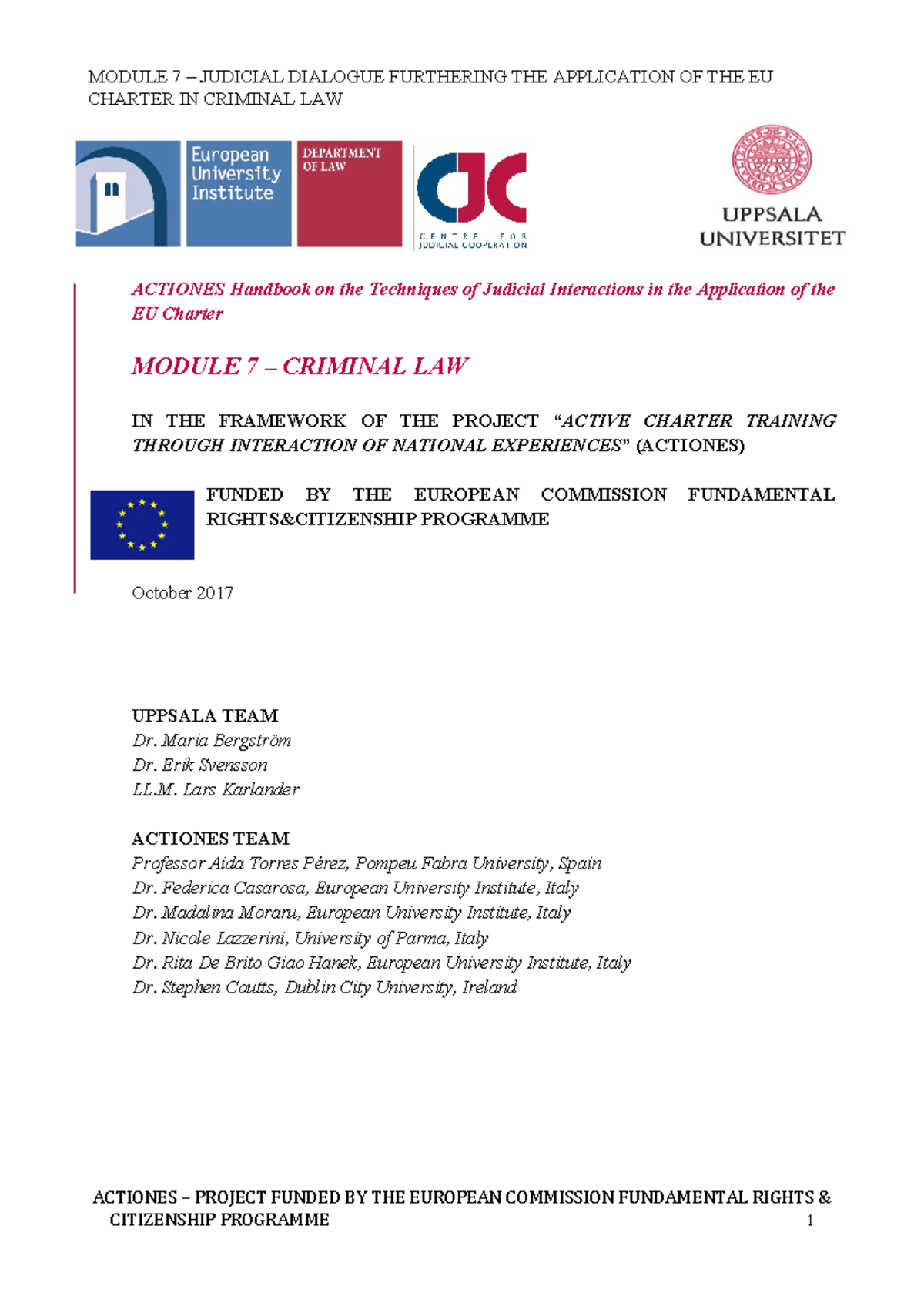 D1 - Manual de Técnicas Judiciales en Derecho Penal de la UE - Studocu