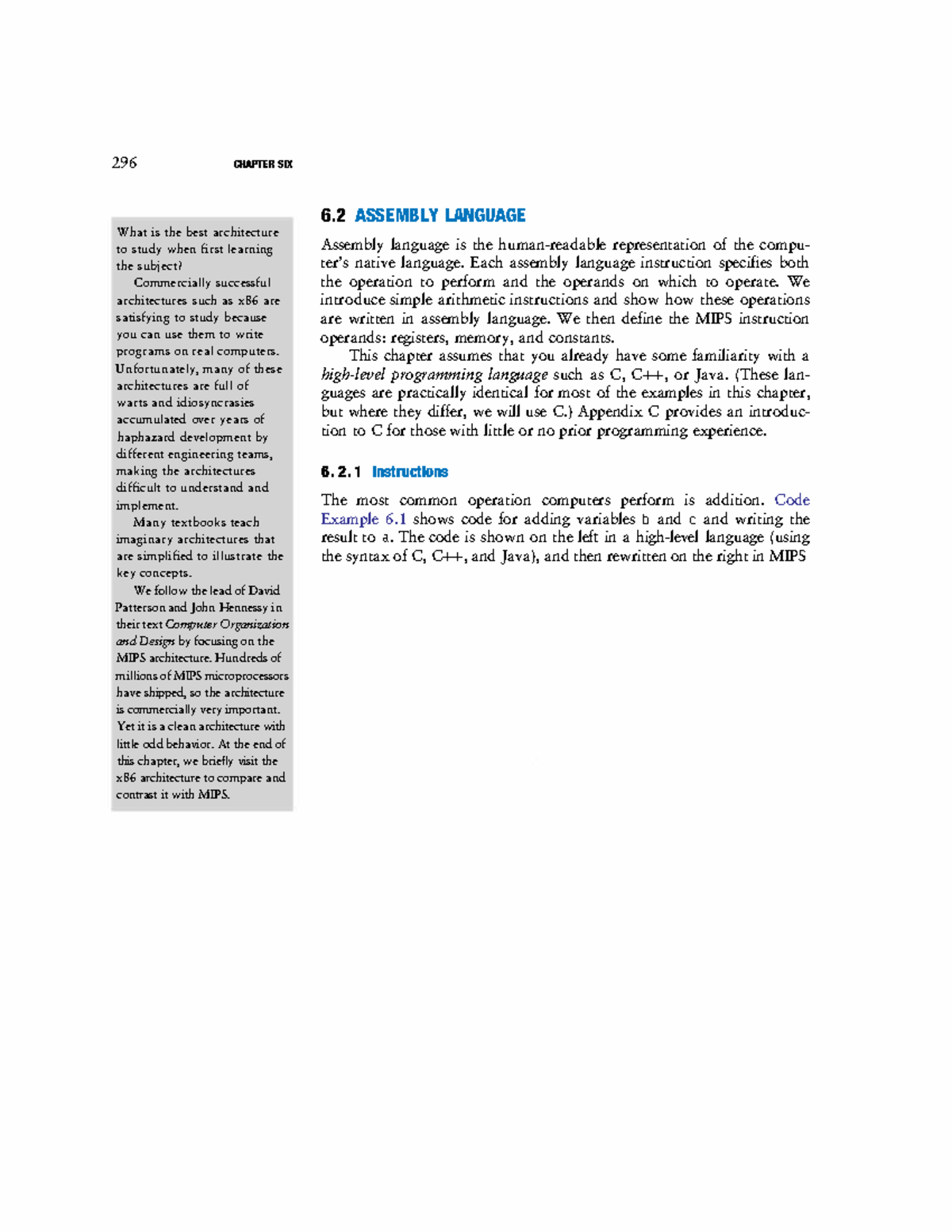 296 MIPS ARCHITECTURE STUDY GUIDE: CHAPTER SIX OVERVIEW - Studocu