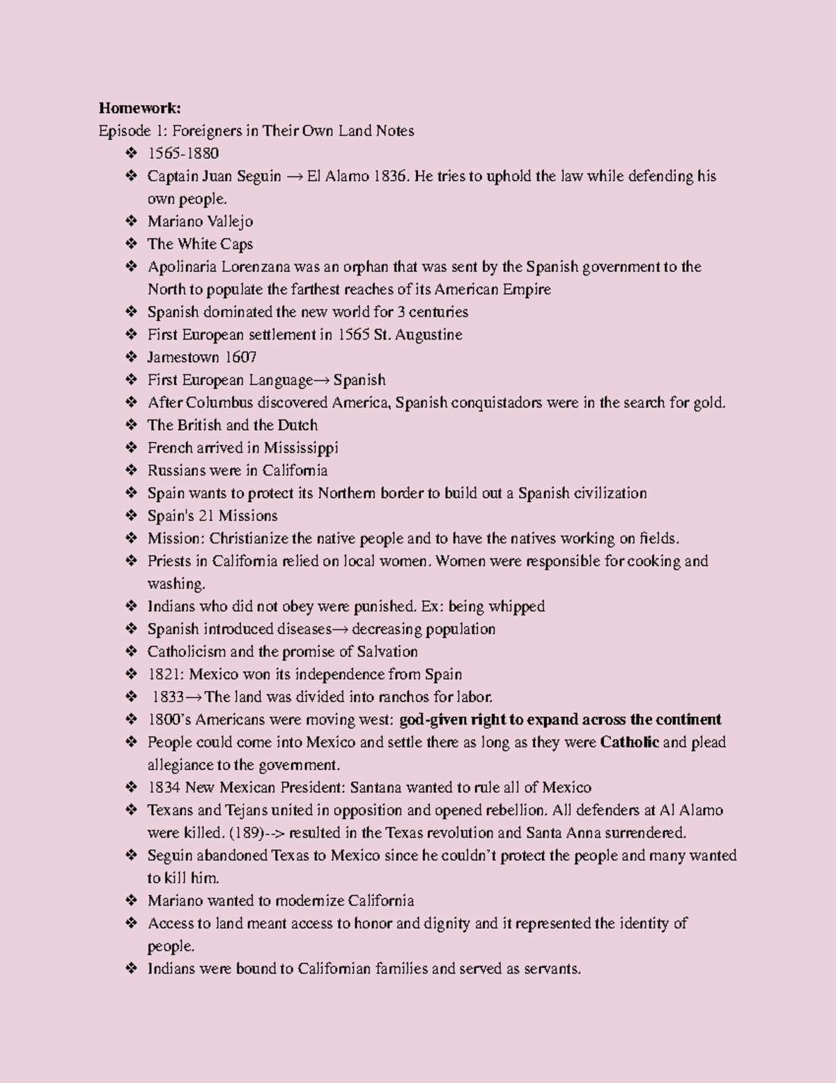 Latino Studies (LATI101) Lecture Notes: History of Latino Identity ...