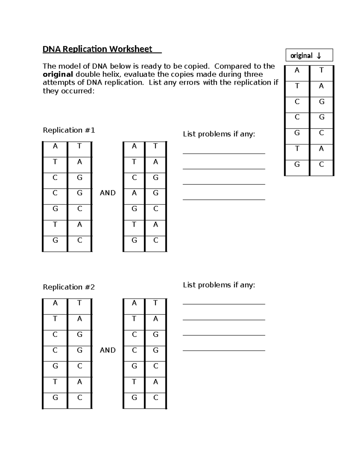 DNA Replication Worksheet: Errors & Evaluation Analysis - Studeersnel