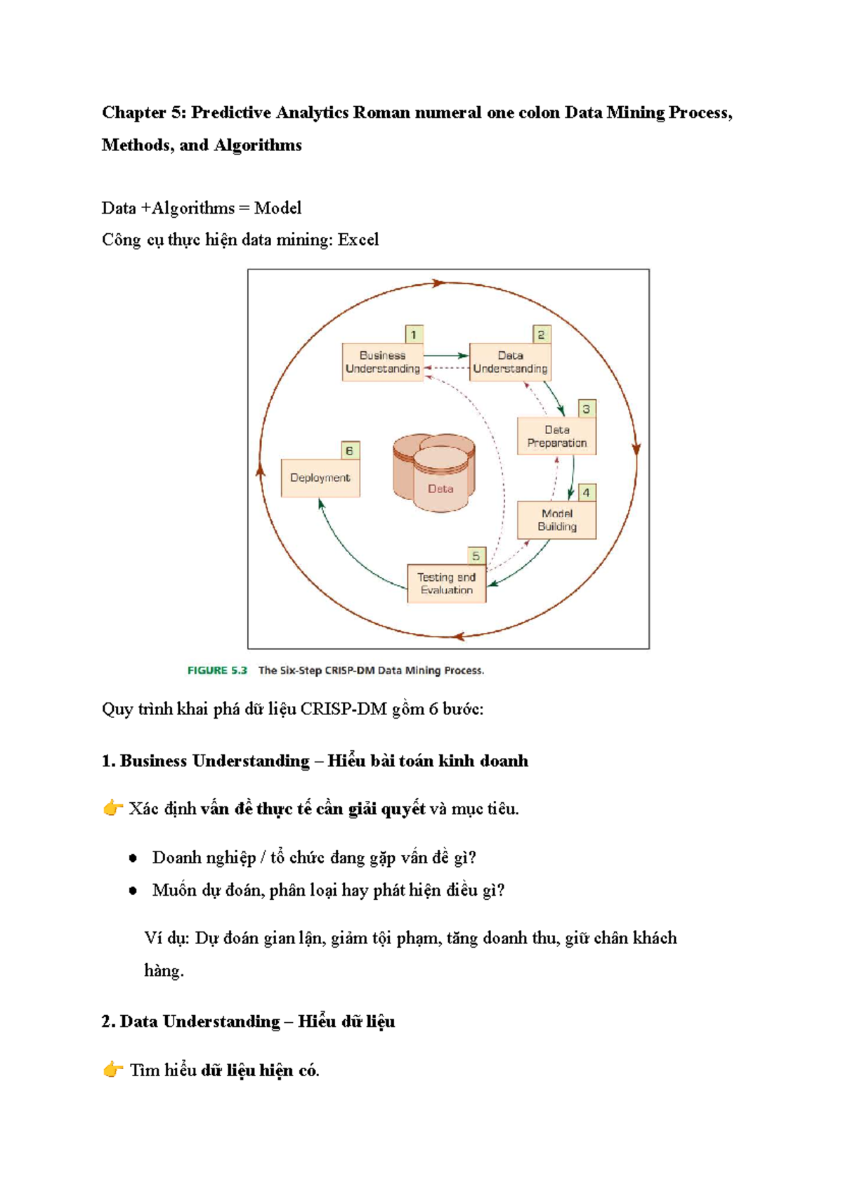 Chapter 5: Data Mining Process, Methods & Algorithms (Course Code: BI ...
