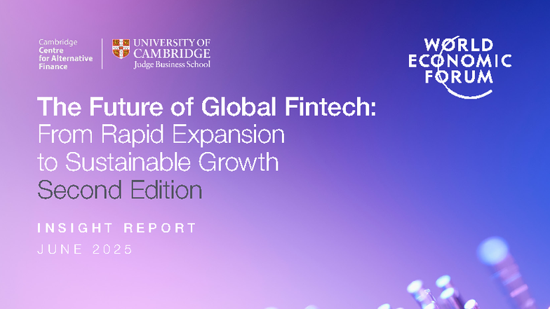 WEF Future of Global Fintech Insight Report 2025: Sustainable Growth ...