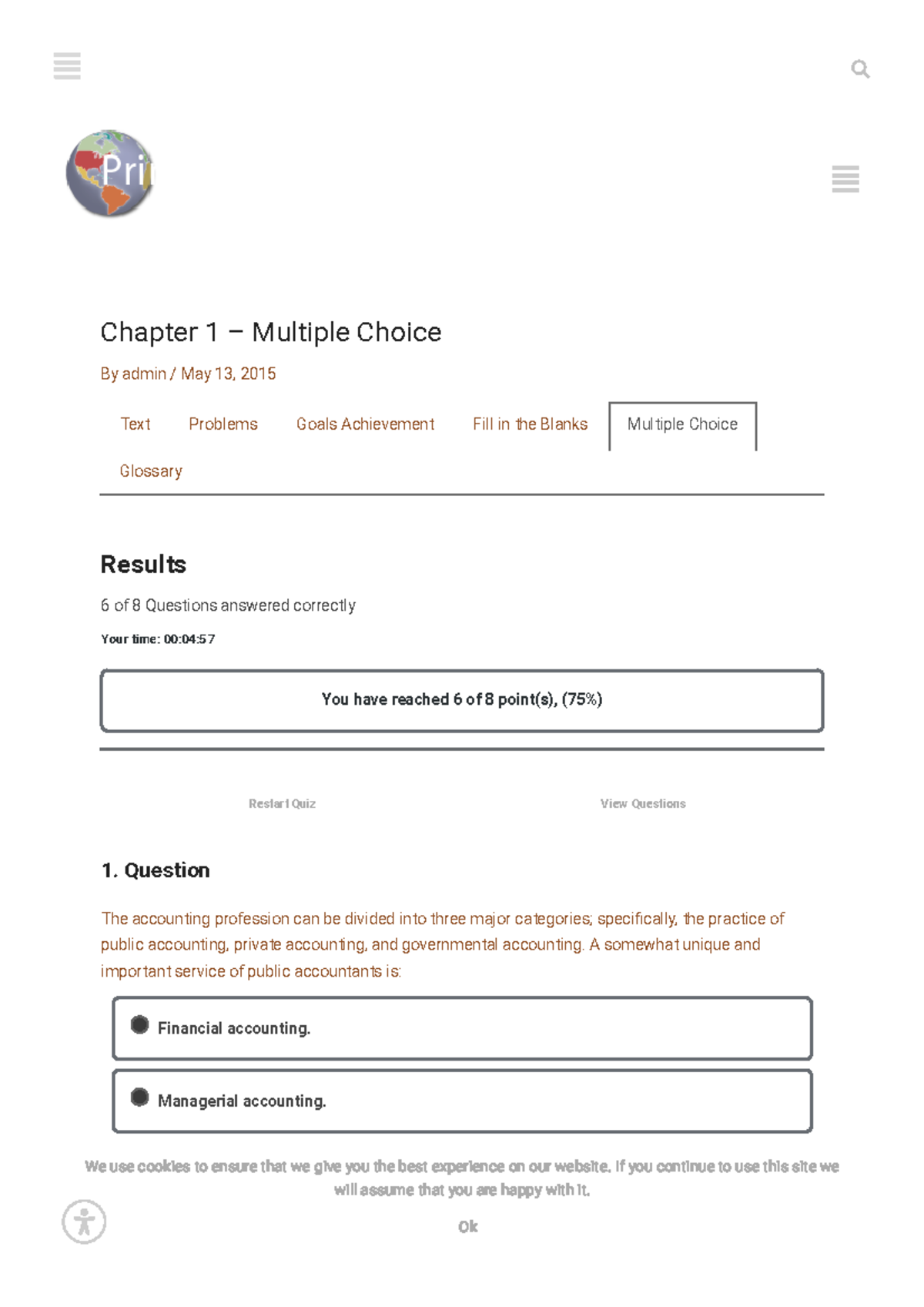 Chapter 1 - Multiple Choice - principlesofaccounting - Chapter 1 ...