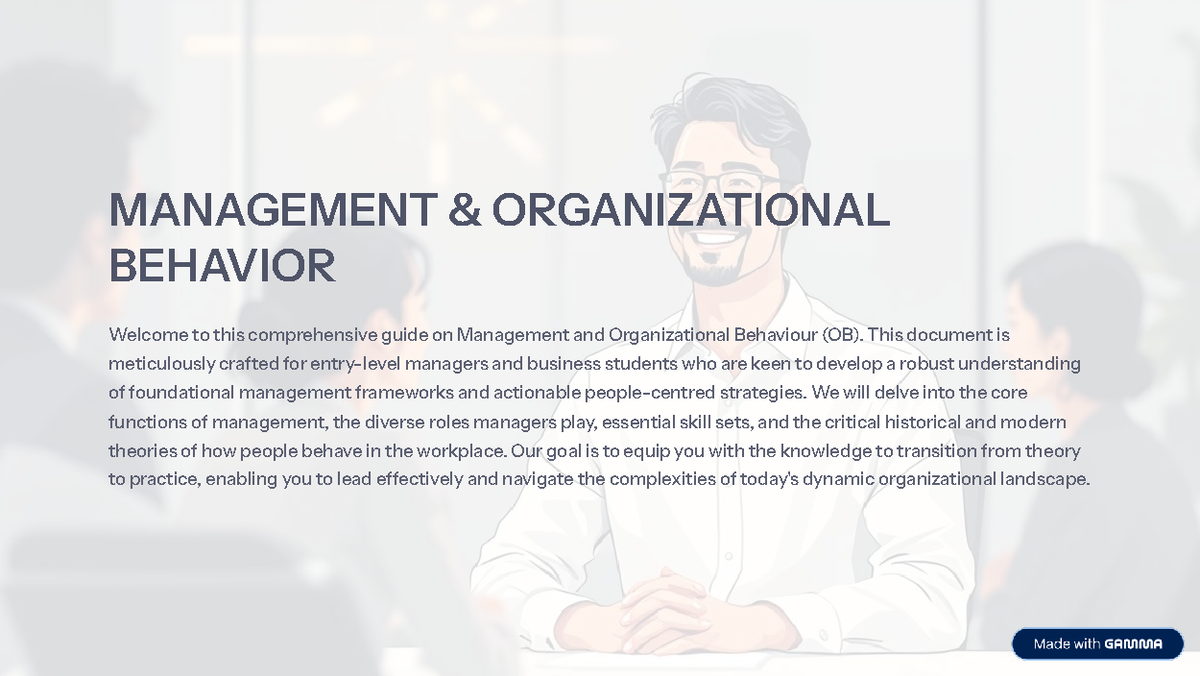 Management 101 Comprehensive Guide To Organizational Behavior Studocu