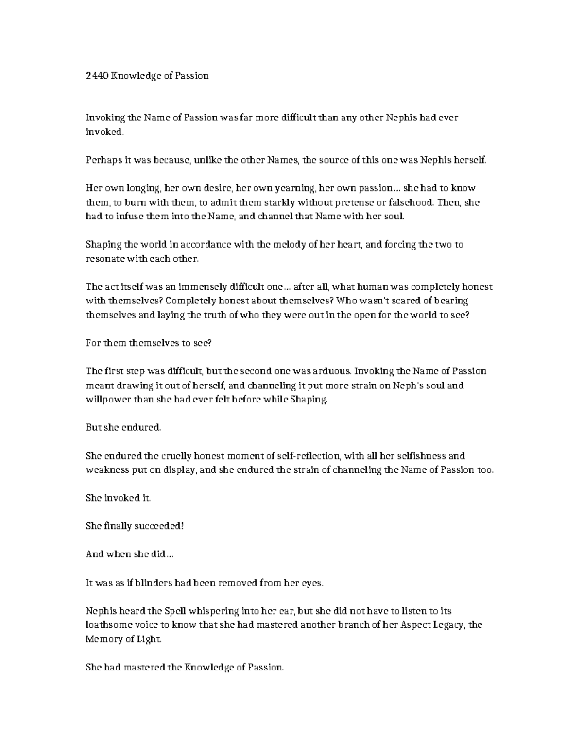 2440 Final Exam Notes on the Knowledge of Passion - Studocu