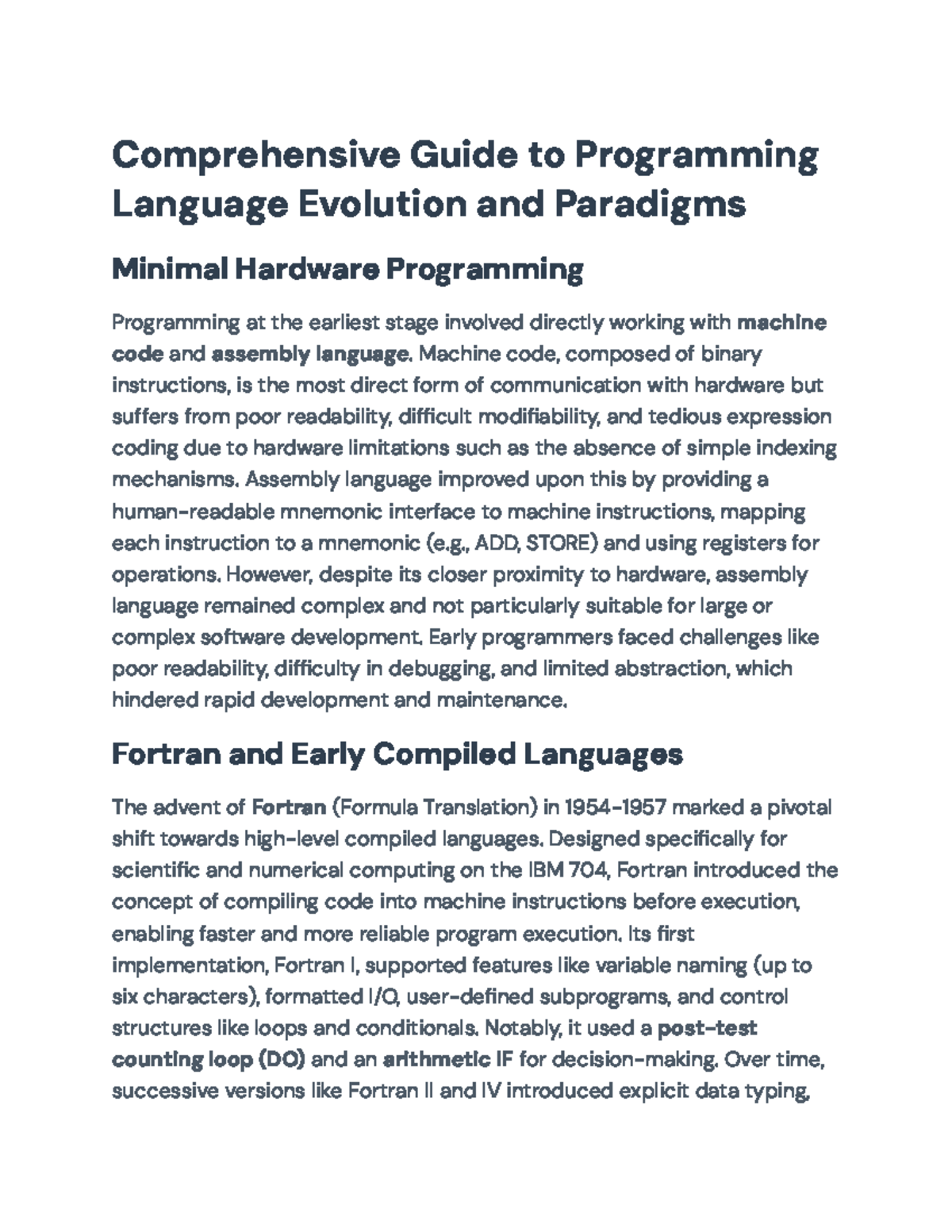 Comprehensive Study on Programming Language Evolution and Paradigms - Studocu