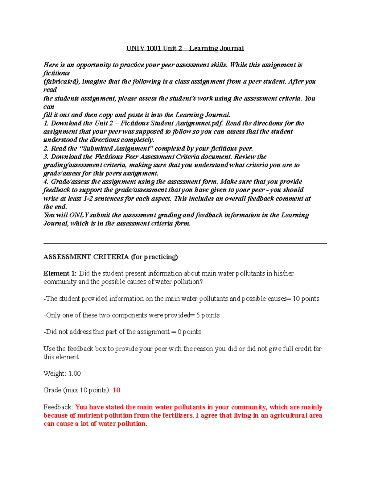 UNIV 1001 Learning Journal Unit 5: Exploring Motivation Types - Studocu