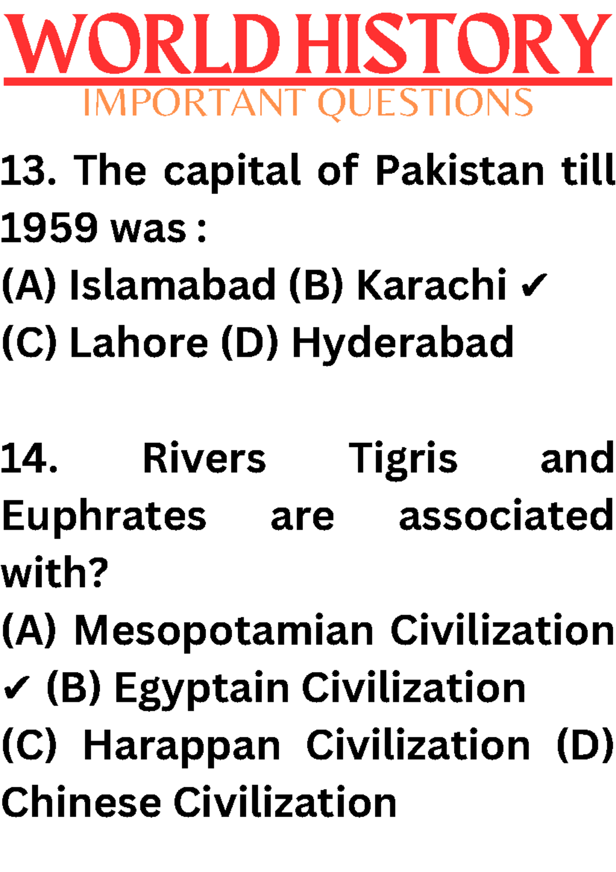 World History 3: Important Questions for Review and Study - Studocu