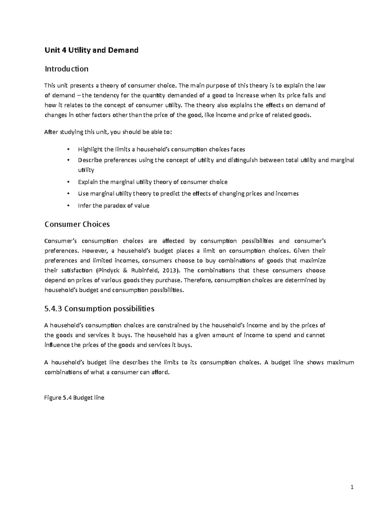 Unit 4: Understanding Utility and Demand in Consumer Choices - Studocu