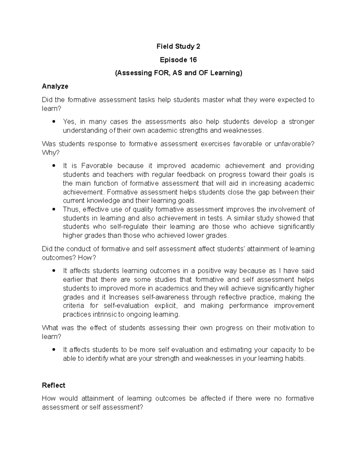 FS 2 Episode 16: Analyzing the Impact of Formative Assessments on ...