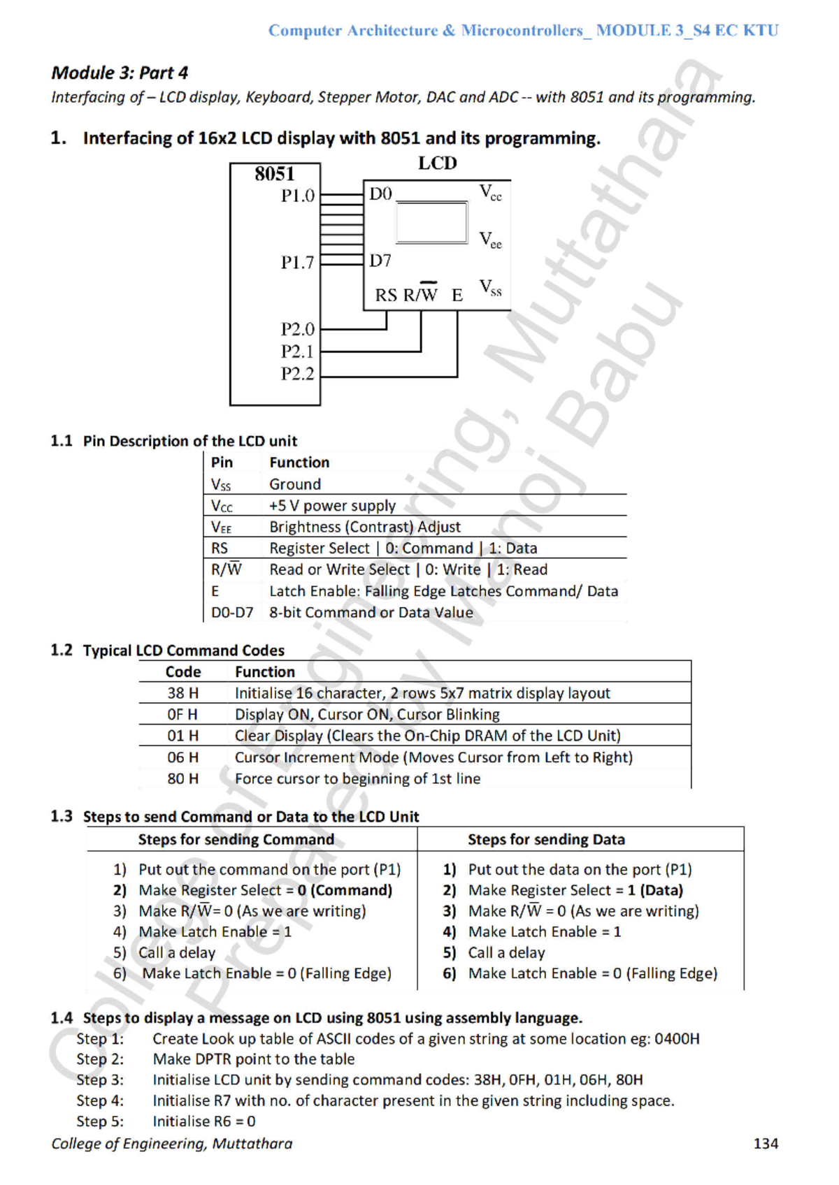 KTU ECT206 Mod 3 PART 4 Computer Architecture & Microcontrollers ...