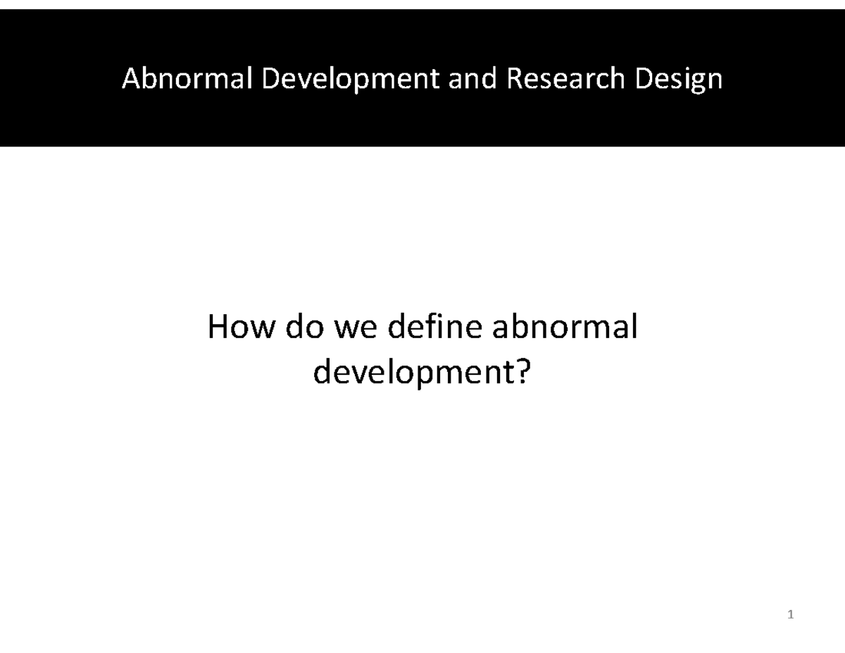 2015 L23a Abnormal Development AK 2022 - Abnormal Development and ...