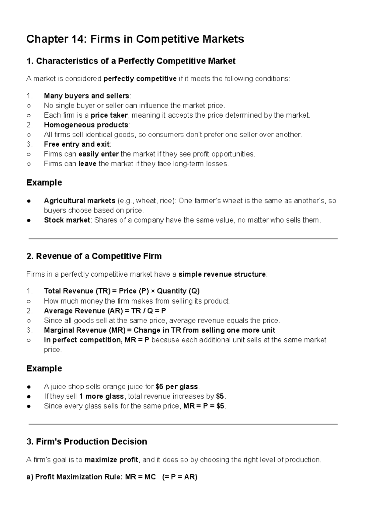 PE chap 14 note - Chapter 14: Firms in Competitive Markets 1 ...