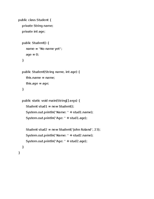 07 Hands-on Activity 1 - ARG - import java.util; class RunAnimal { public static void main ...