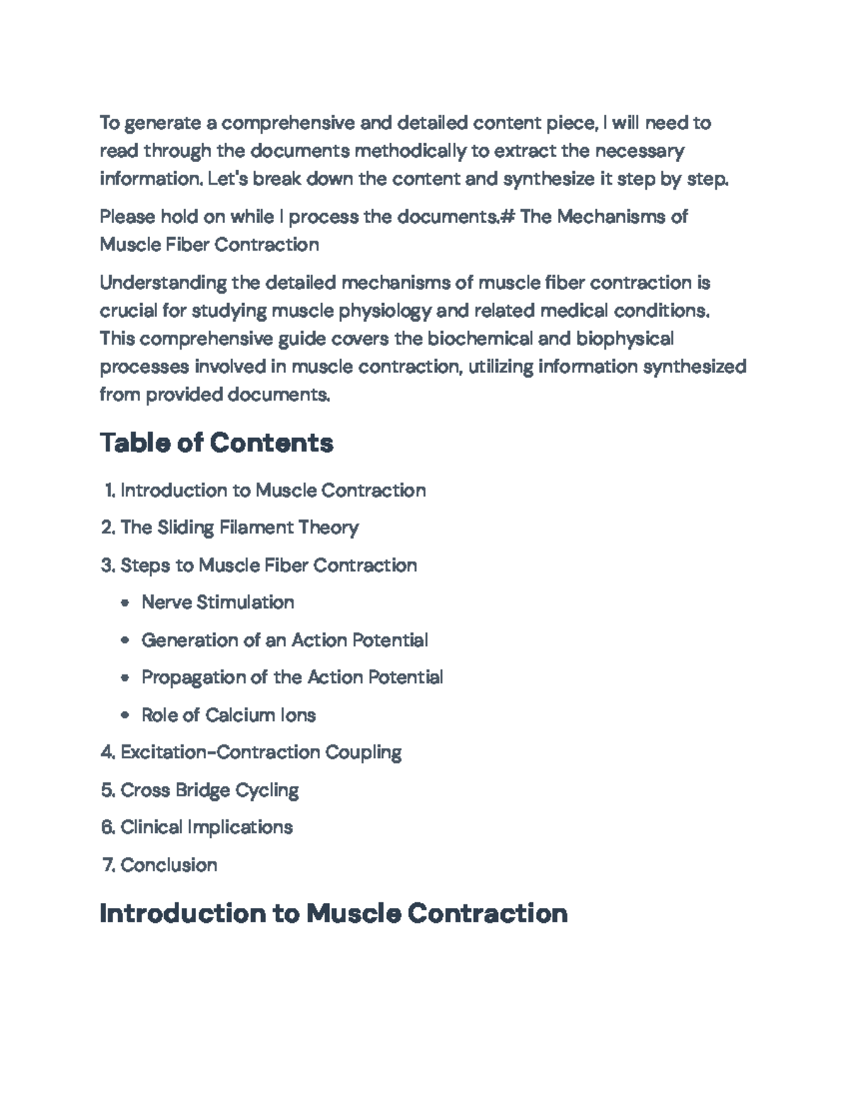 Understanding Muscle Contraction: Mechanisms and Clinical Implications ...