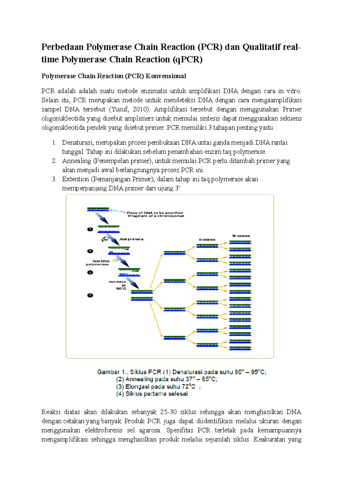 Perbedaan PCR dan qPCR: Metode, Proses, dan Aplikasi COVID-19 - Studocu