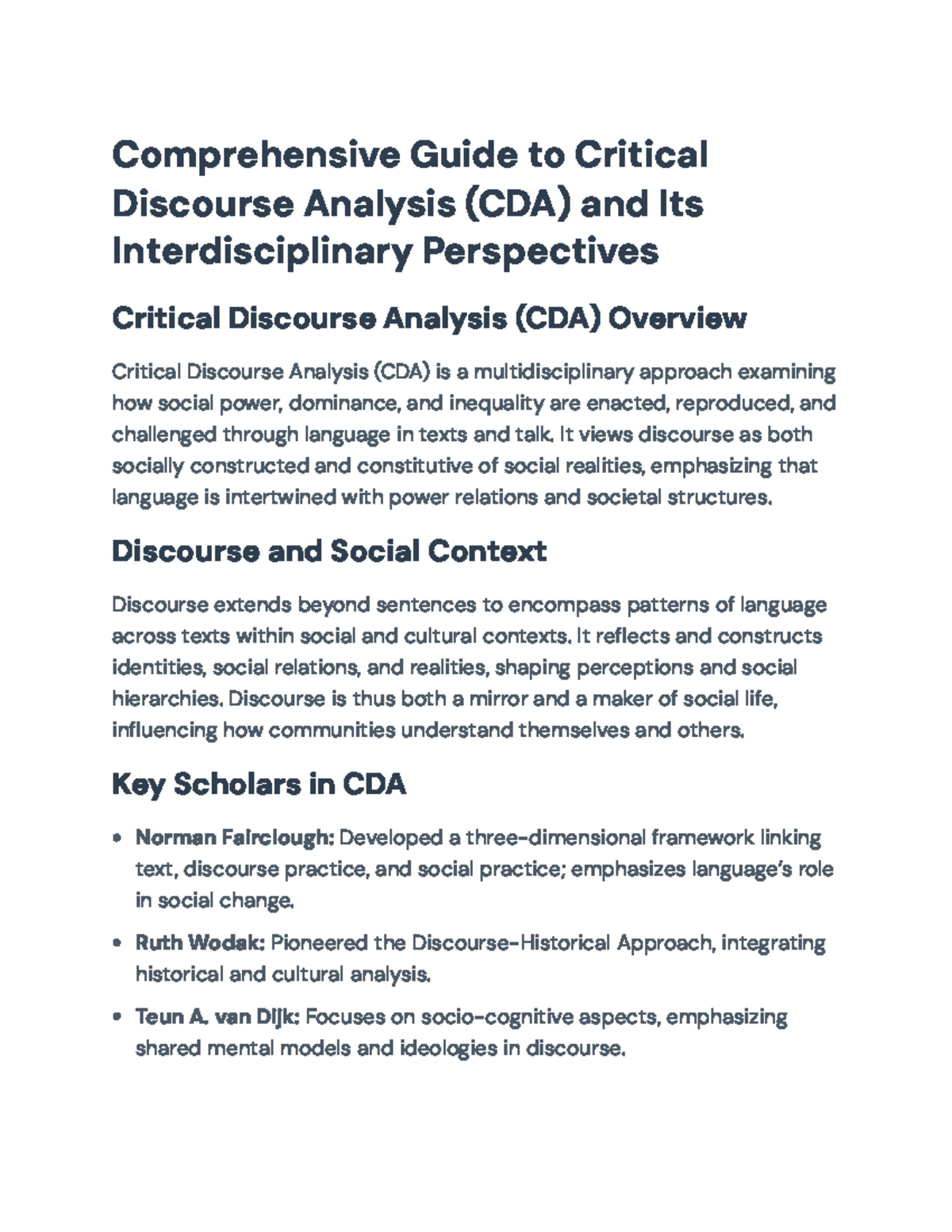 Comprehensive Overview of CDA Techniques and Interdisciplinary Insights ...
