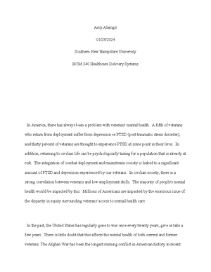 HCM 340 Module Four 2 - n/a - HCM 340 Module Four Short Paper Amy ...