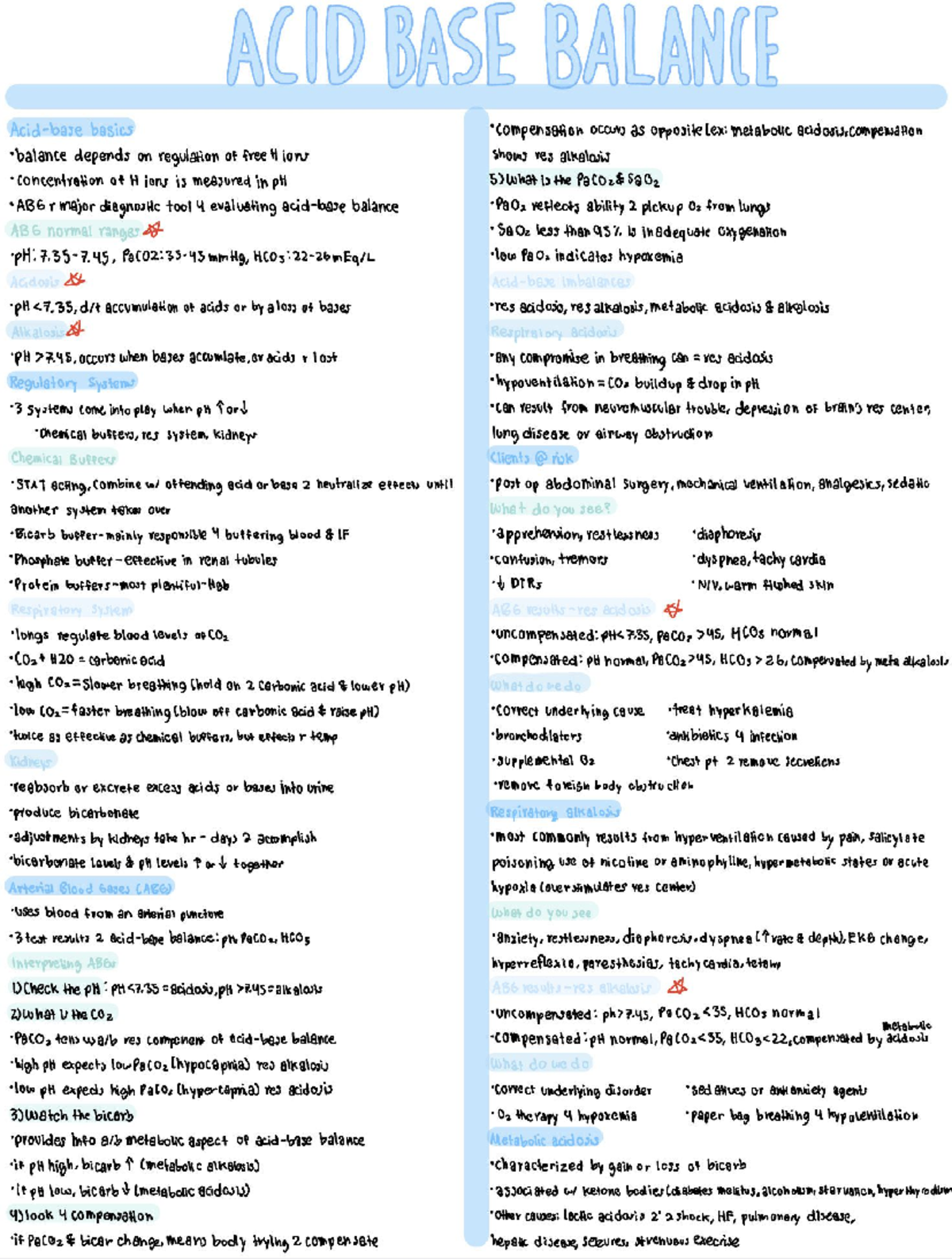 Acid base balance - Lecture notes - ACID BASE BALANCE basics ...