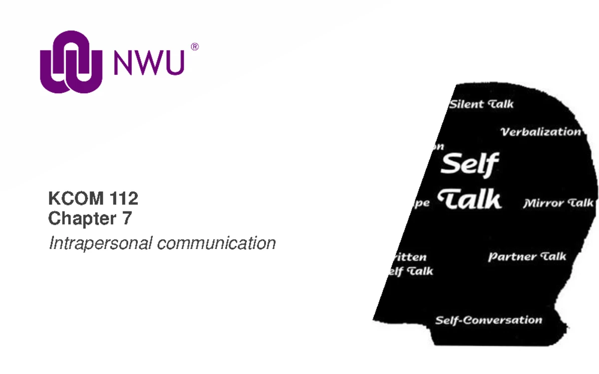 Chapter 1 - Brief introduction into human communication - KCOM 112 ...