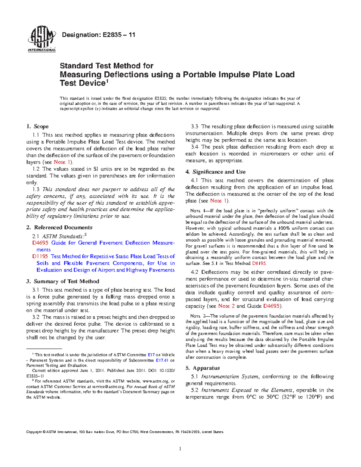 ASTM E2835-11(2020) Standard Test Method for Portable Impulse Plate ...