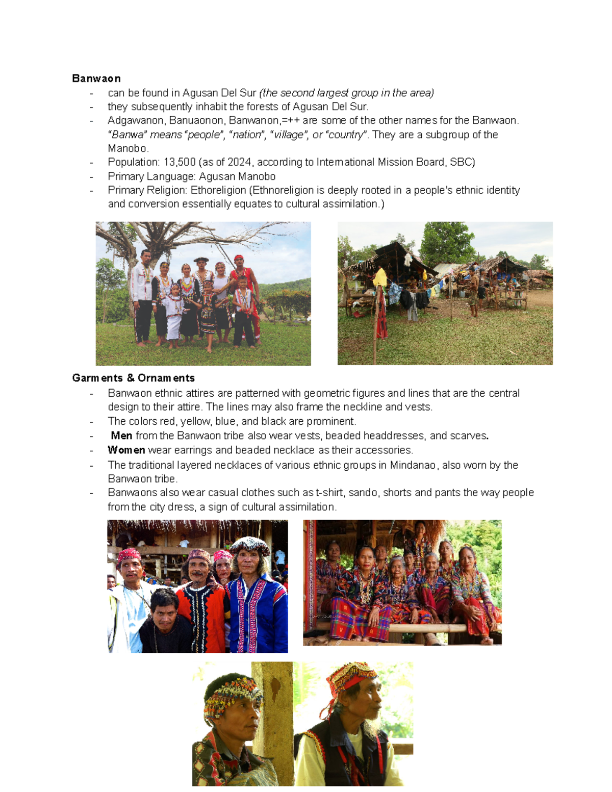 Banwaon Culture: An Insight into Agusan Del Sur's Ethnic Heritage - Studocu