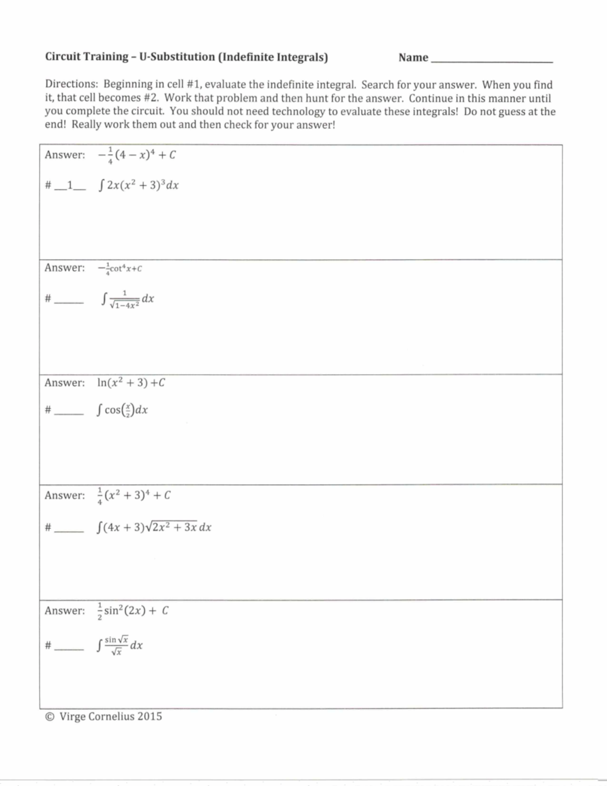 U Sub-Circuit - Chain Rule & Indefinite Integrals Practice Session ...