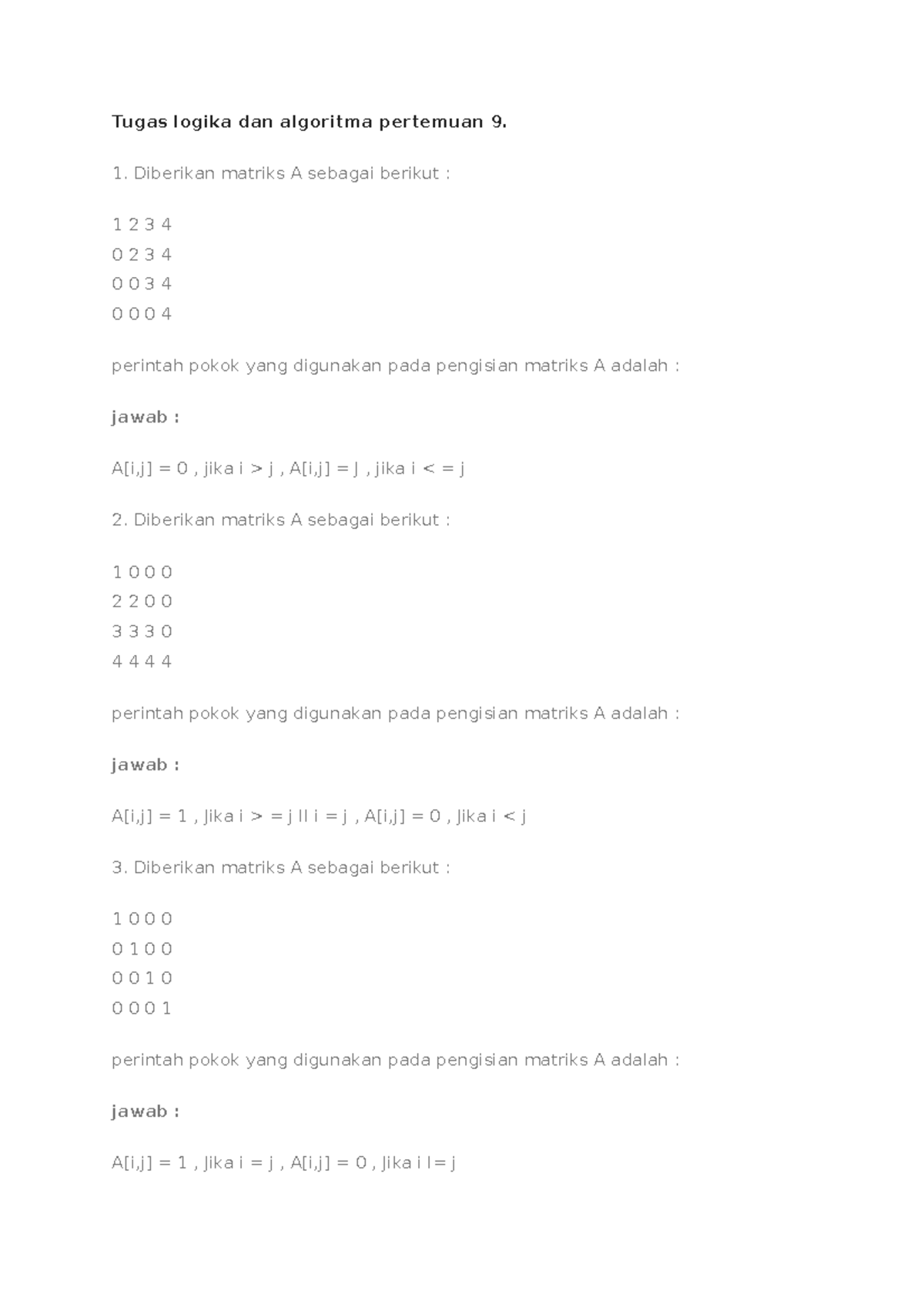 Tugas Logika dan Algoritma - Pertemuan 9: Matriks & Algoritma Python ...