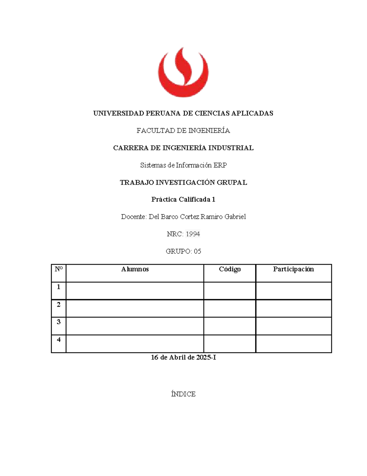 Sistemas de Información ERP: Trabajo de Investigación Grupal PC1 - Studocu