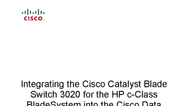 Cisco 3020 Blade Switch Design Guide for HP BladeSystem - Studocu