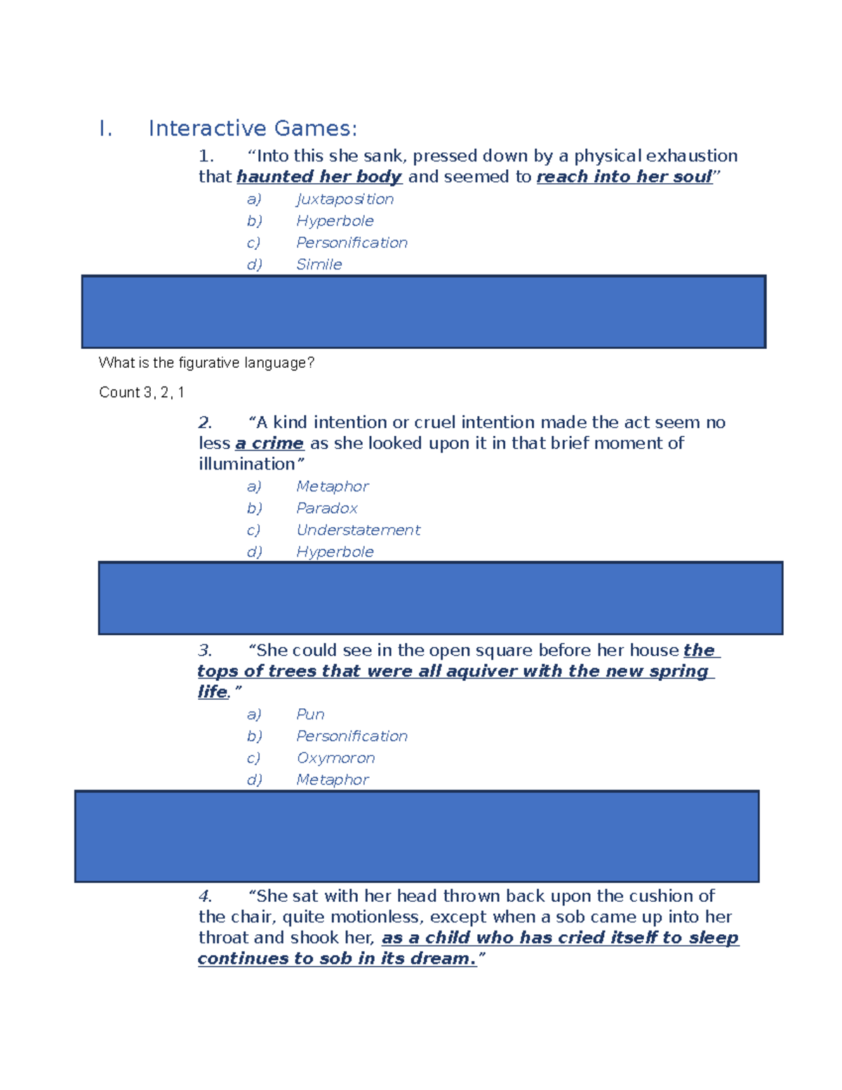 Figurative Language Analysis: Interactive Games (ENG 101) - Studocu