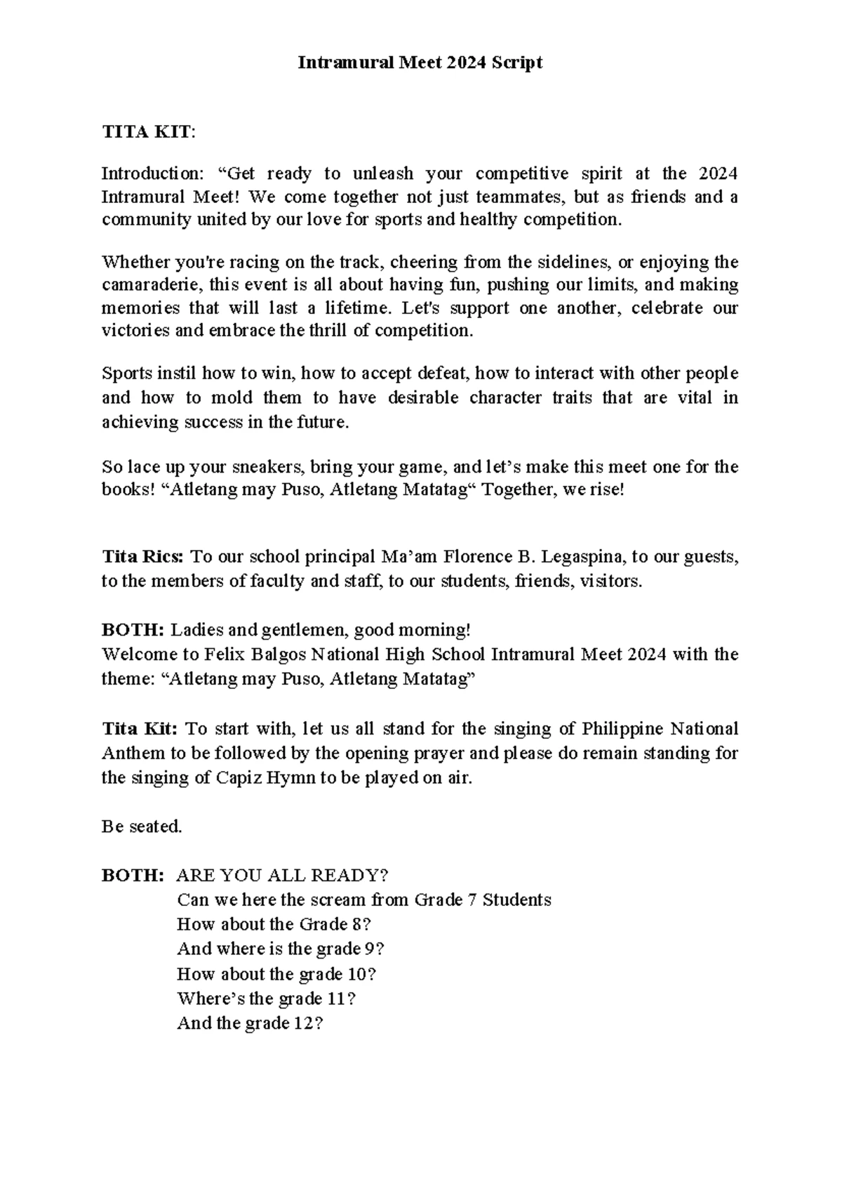 415156233 Intramural Meet 2024 Emcee Script and Guidelines - Studocu