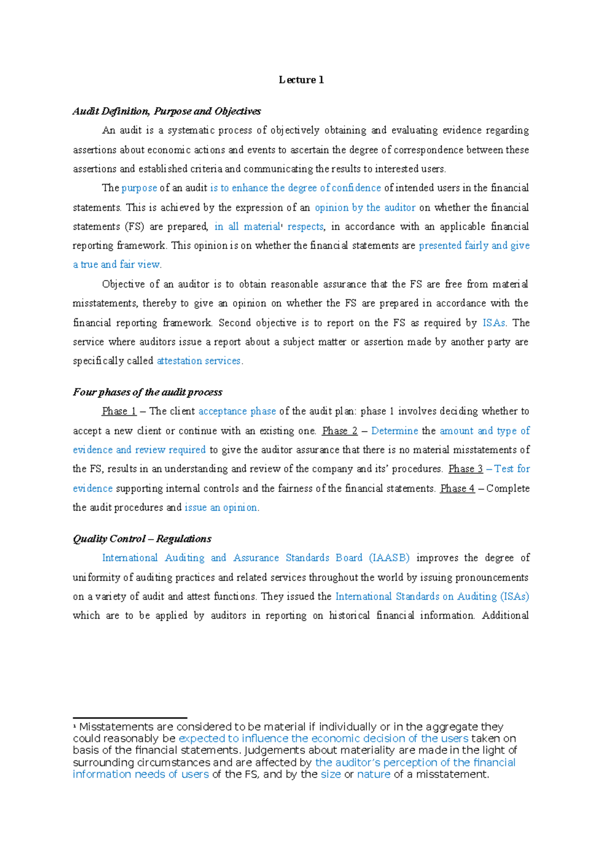 Lecture 1: Audit Definition, Purpose, and Objectives in Assurance ...