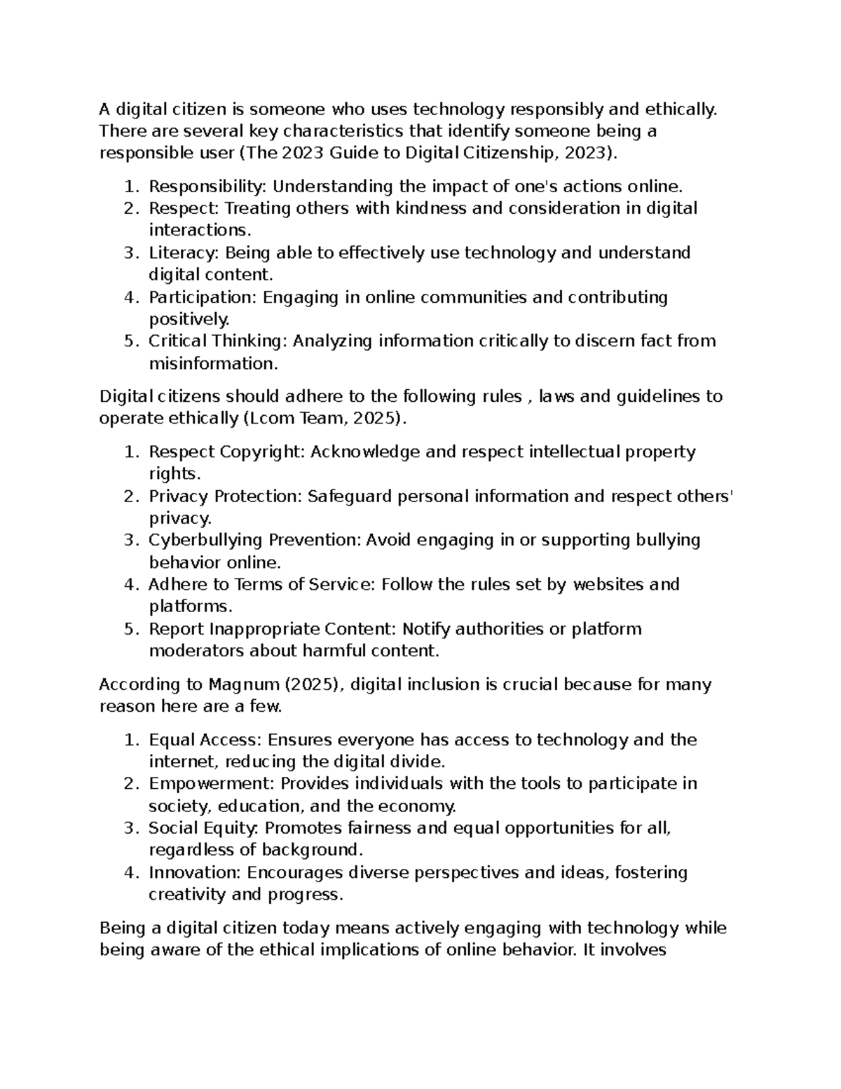 BIT-200 Topic 7 DQ 2 - Understanding Digital Citizenship and Ethics ...