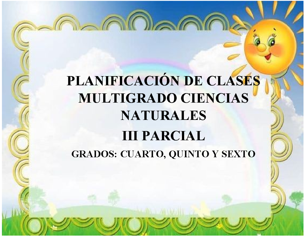 PLAN Multigrado II Ciclo DE III Y IV Parcial - PLANIFICACIÓN DE CLASES ...