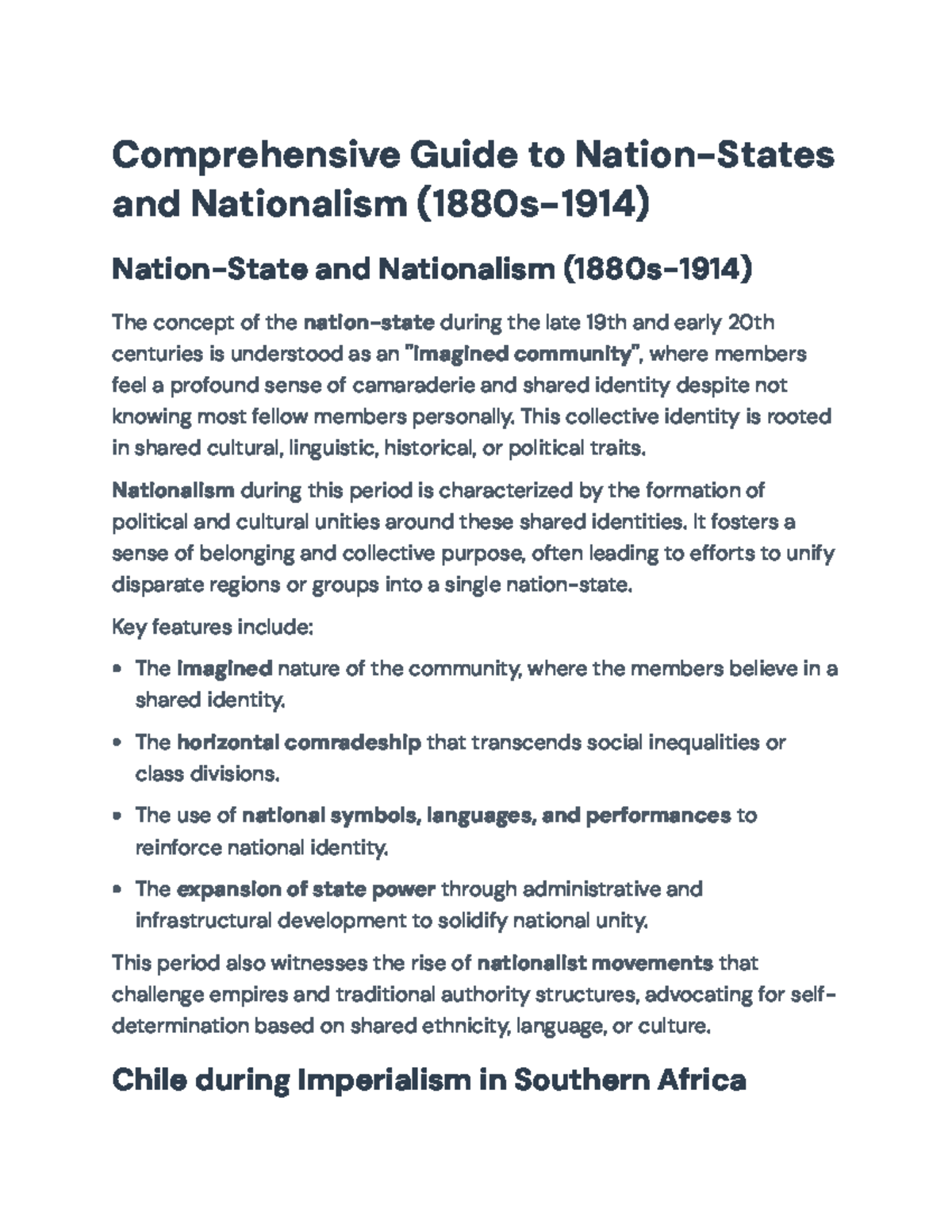 Comprehensive Analysis of Nationalism and Nation-States (1880-1914 ...