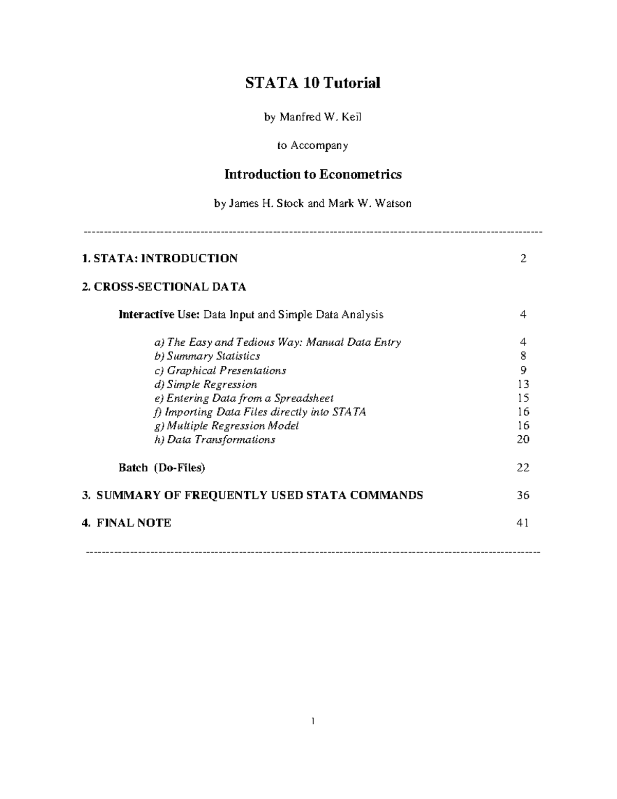 Stata 10 Tutorial Introduction To Econometrics And Data Analysis 5615