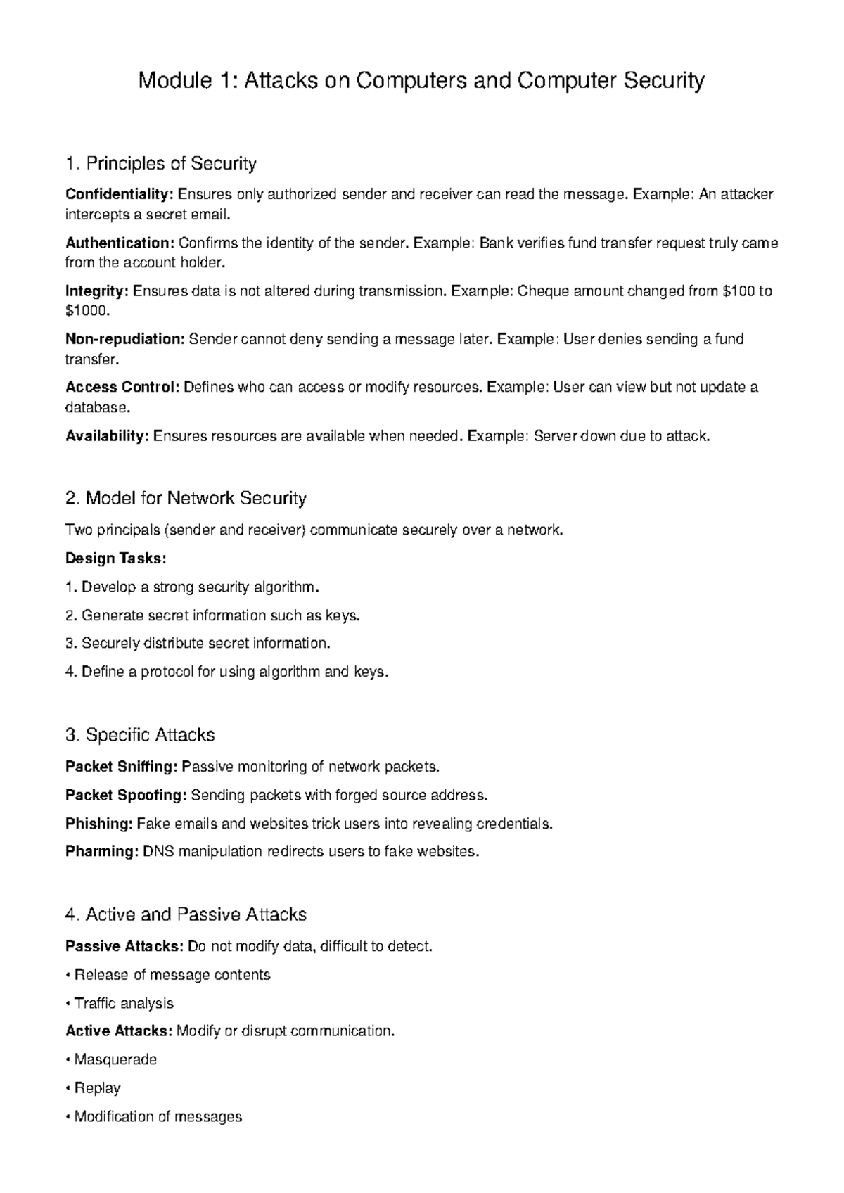 Module 1: Computer Security & Attack Principles Overview - Studocu