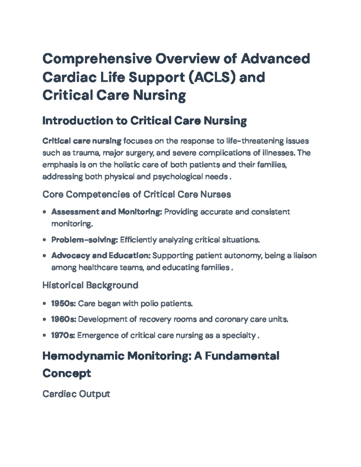 ACLS & Critical Care Nursing: Comprehensive Overview & Key Strategies ...