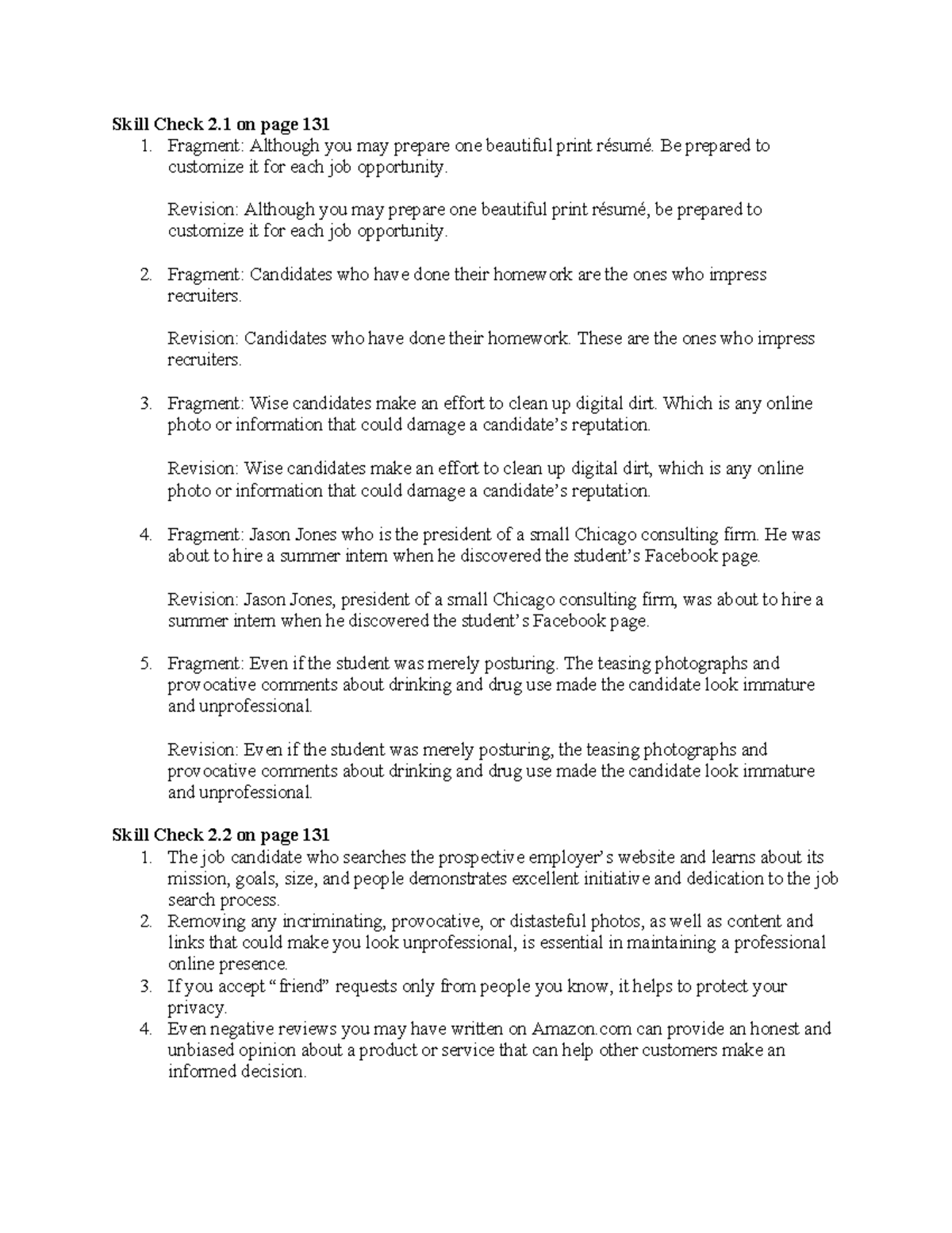 Unit 2 Skill Check 2.1 & 2.2 - English Revision Notes - Studocu