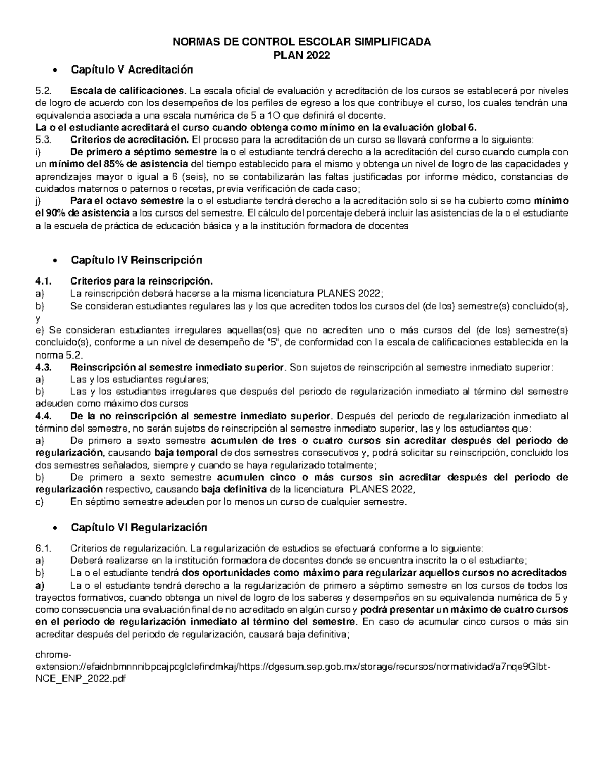 Normas de Control Escolar Simplificada 2022: Acreditación y ...