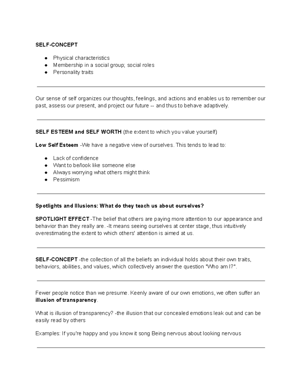 Social Psychology: Self-Esteem, Identity, and Social Roles - Studocu