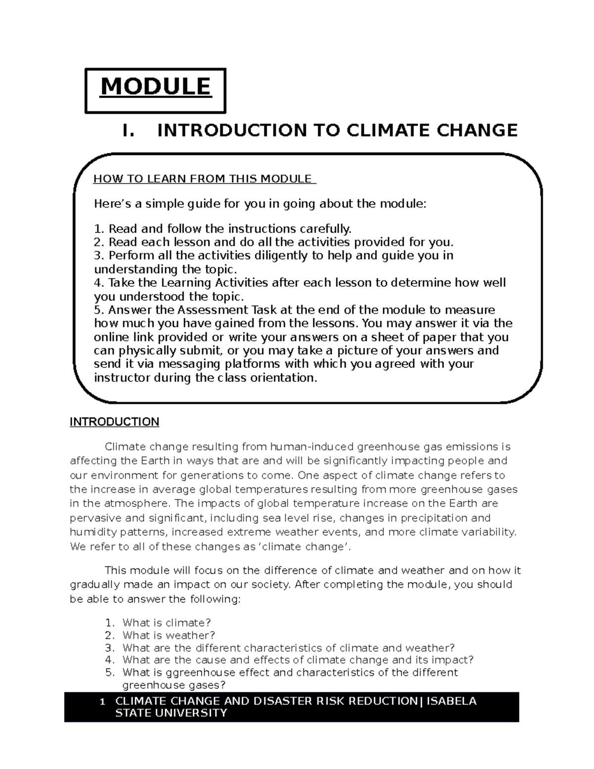 Module 1: Understanding Climate and Weather Dynamics - Studocu