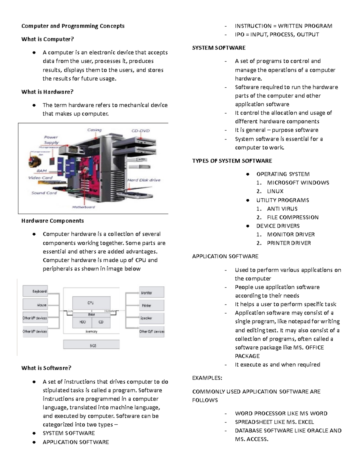 Computer Science 101: Programming Concepts & Overview - Studocu