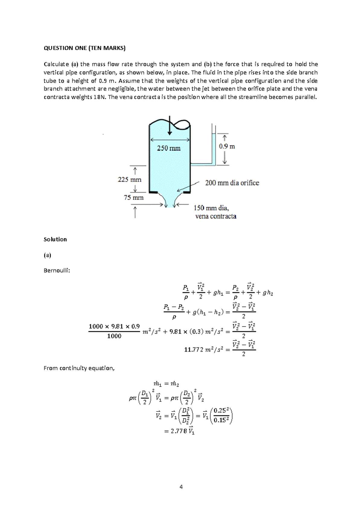 ENGG2500-2021-Final Exam Solutions: Fluid Dynamics Problems - Studocu