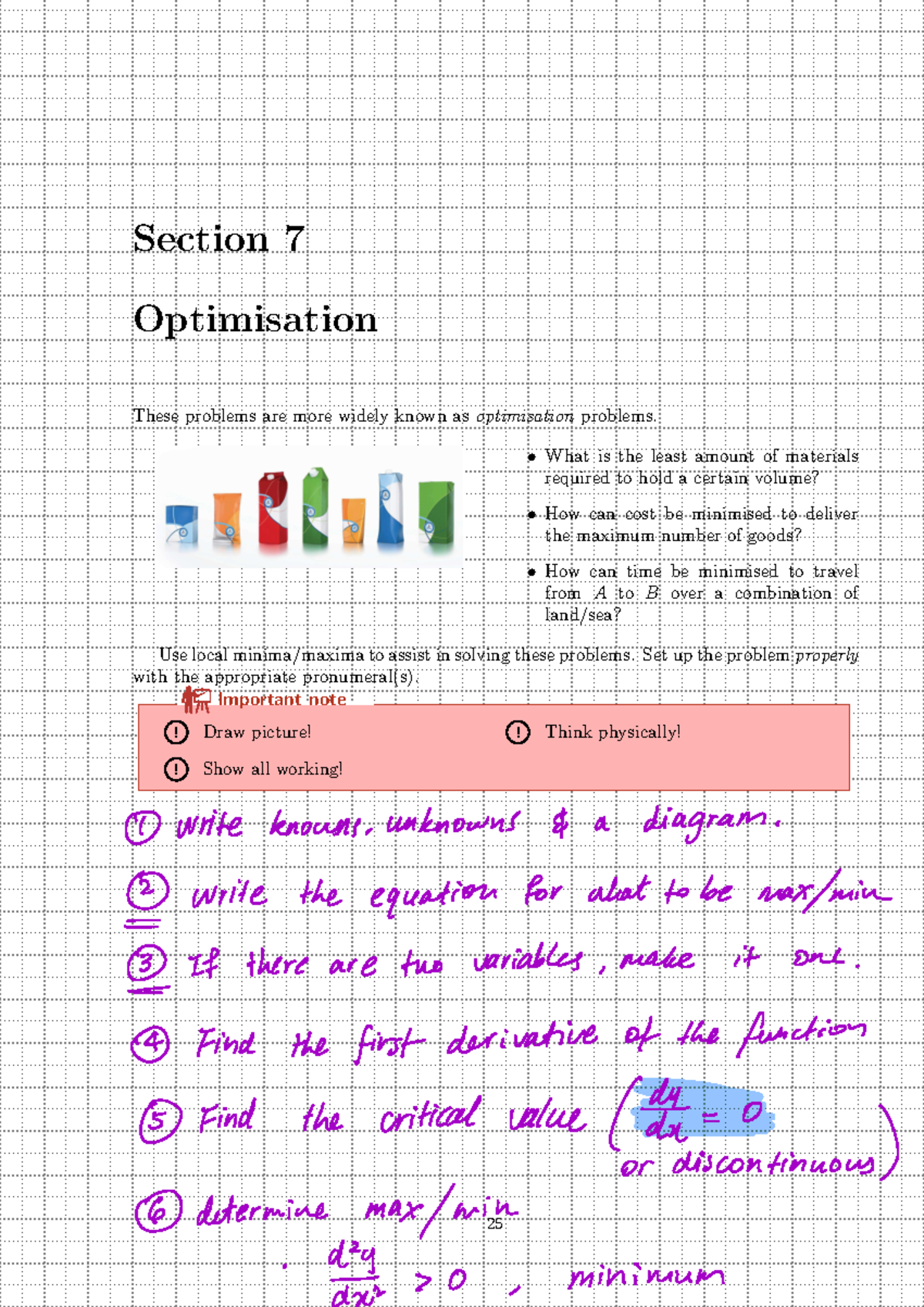 Optimisation Problems: Max & Min Strategies for HSC 11M - Studocu